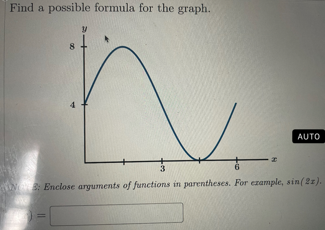 Solved Find a possible formula for the graph. E: Enclose | Chegg.com