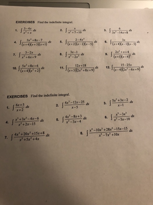 Solved Partial Fraction Worksheet Express each of these | Chegg.com