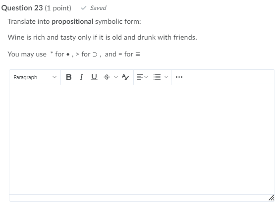 Solved Question 23 (1 point) Saved Translate into | Chegg.com