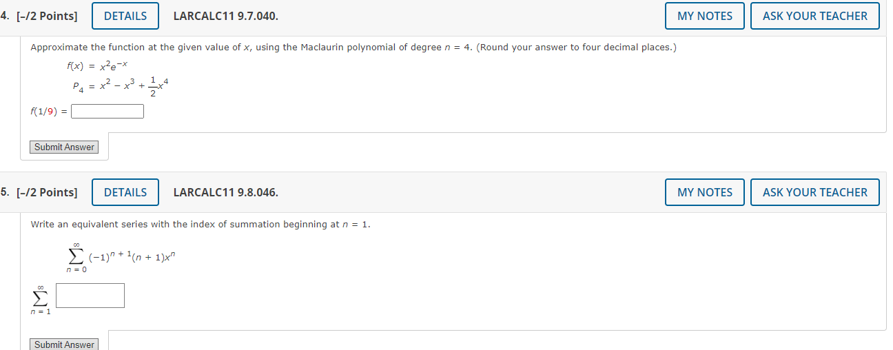 Solved Approximate the function at the given value of x, | Chegg.com