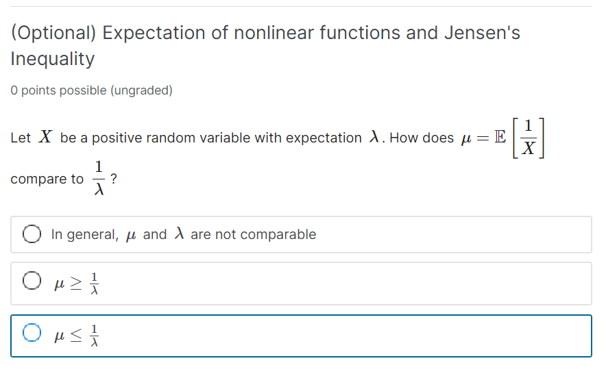 Solved (Optional) Expectation of nonlinear functions and | Chegg.com