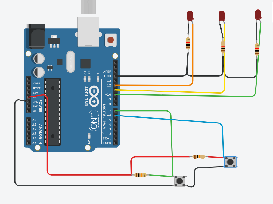 Solved Modify the code such that the LEDs will show the | Chegg.com