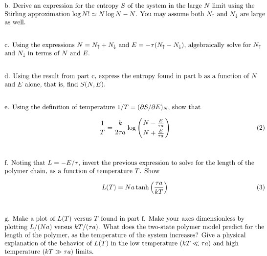 Solved 1) A Simple Polymer Model Polymers are large | Chegg.com