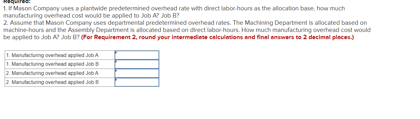 Solved Problem 2-21 (Algo) Plantwide Versus Multiple | Chegg.com