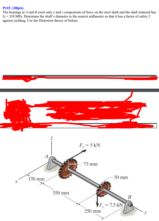 Solved Pr#3: (30pts) The bearings at A and B exert only x | Chegg.com