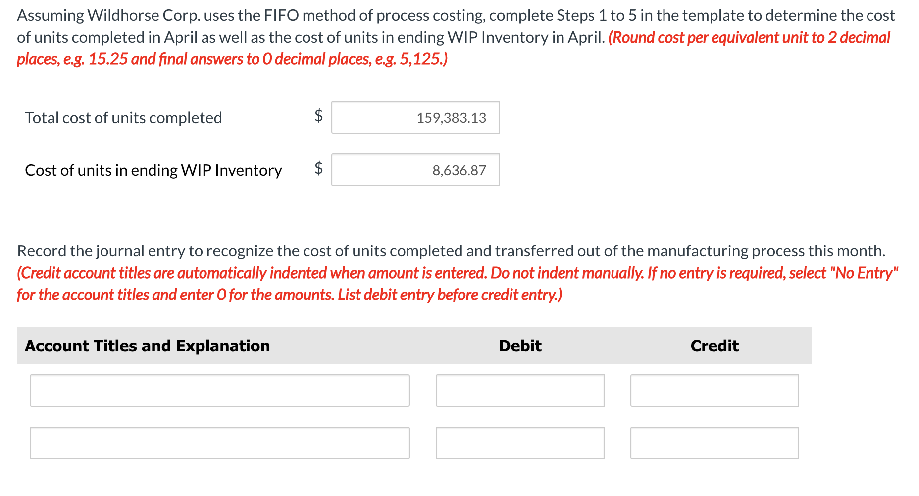 Solved Wildhorse Corp. manufactures kitchen appliances and | Chegg.com