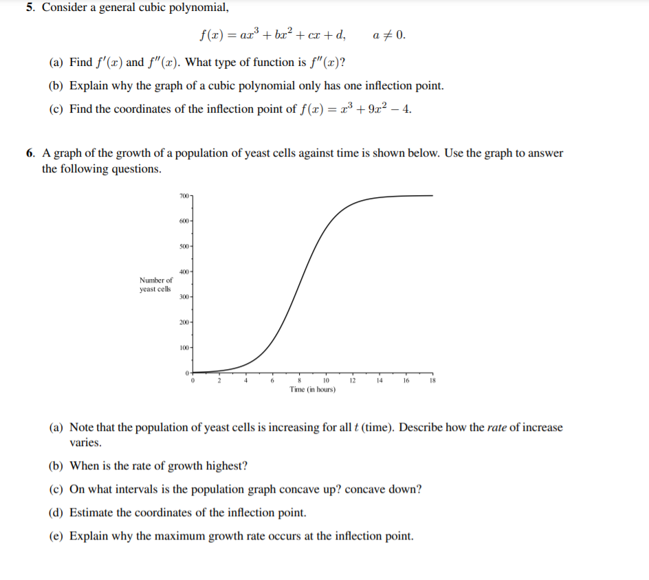 Solved 5. Consider a general cubic polynomial, f(x) = ar3 + | Chegg.com