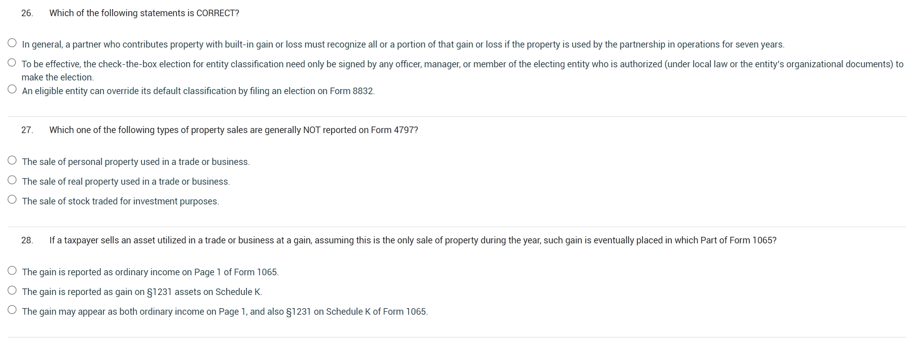 Solved 26. Which of the following statements is CORRECT? | Chegg.com