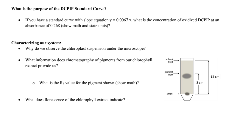 Solved What is the purpose of the DCPIP Standard Curve? - If | Chegg.com