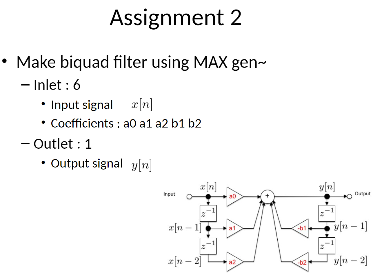 - Make biquad filter using MAX genAssignment 2Make | Chegg.com