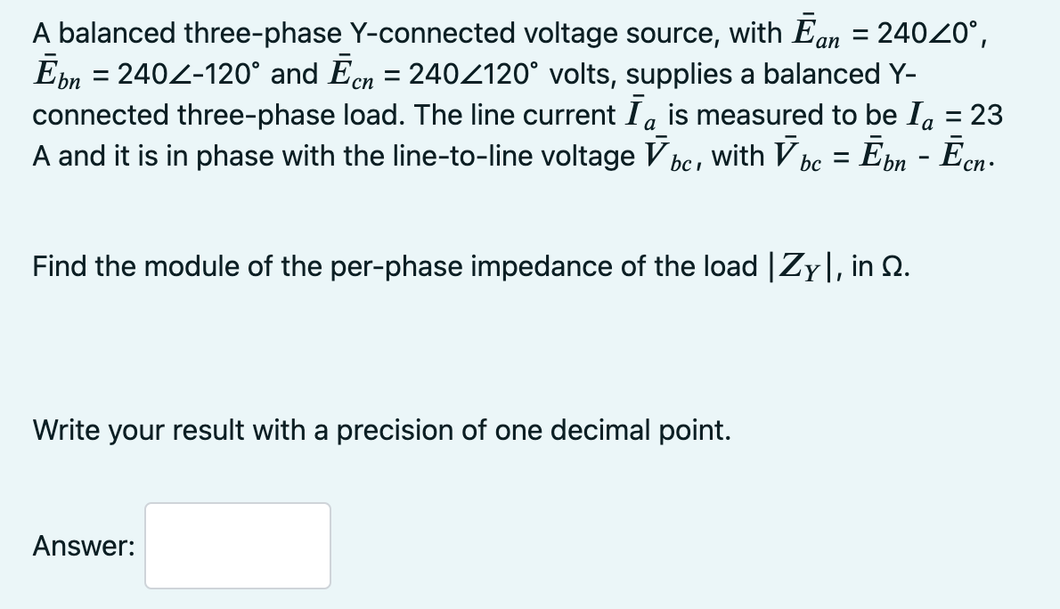 Solved In a balanced three-phase system, the phasor sum of | Chegg.com
