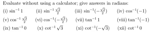 Solved Evaluate without using a calculator; give answers in | Chegg.com