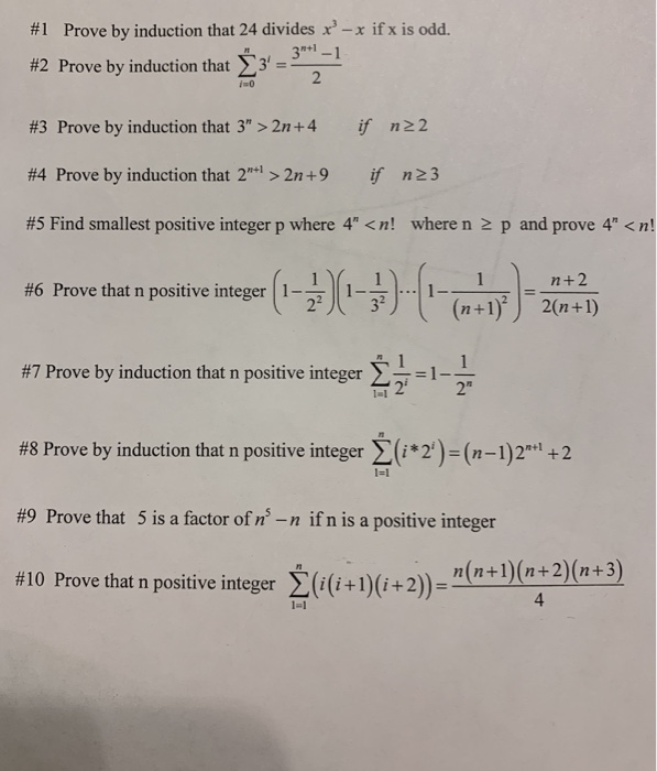 Solved #1 Prove by induction that 24 divides x3-x if x is | Chegg.com