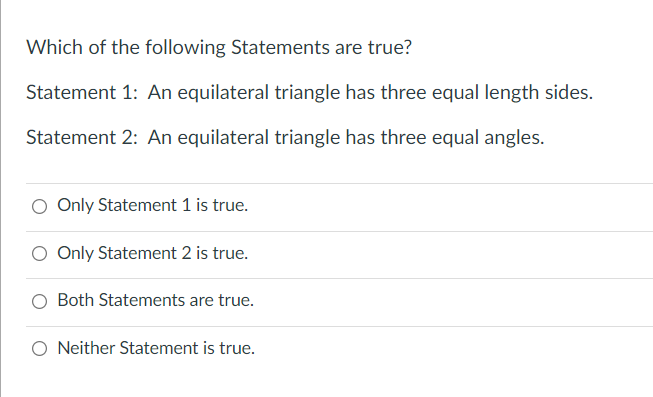 Solved Which of the following Statements are true? Statement | Chegg.com