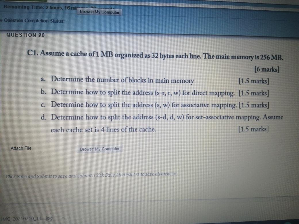 Solved Remaining Time: 2 hours, 16 min Browse My Computer | Chegg.com