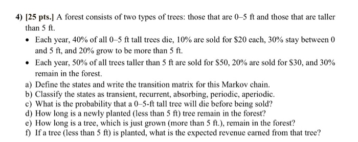 Solved A forest consists of two types of trees: those that | Chegg.com