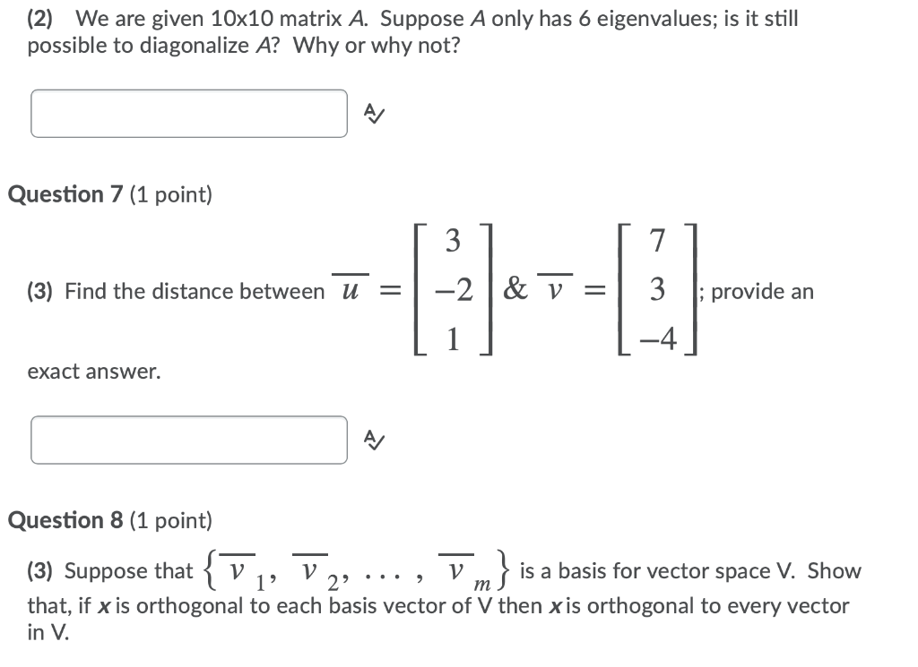 Solved (2) We are given 10x10 matrix A. Suppose A only has 6 | Chegg.com
