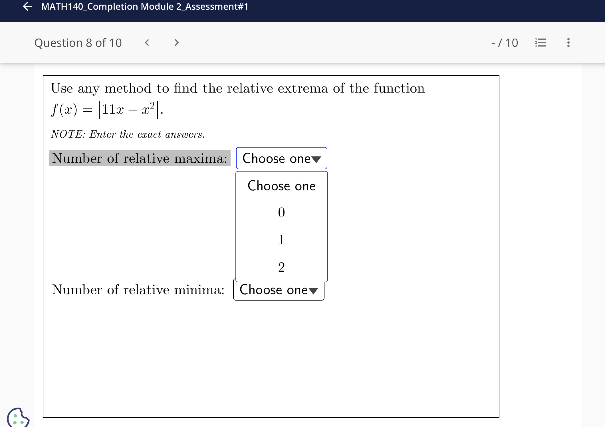 Solved Use any method to find the relative extrema of the | Chegg.com