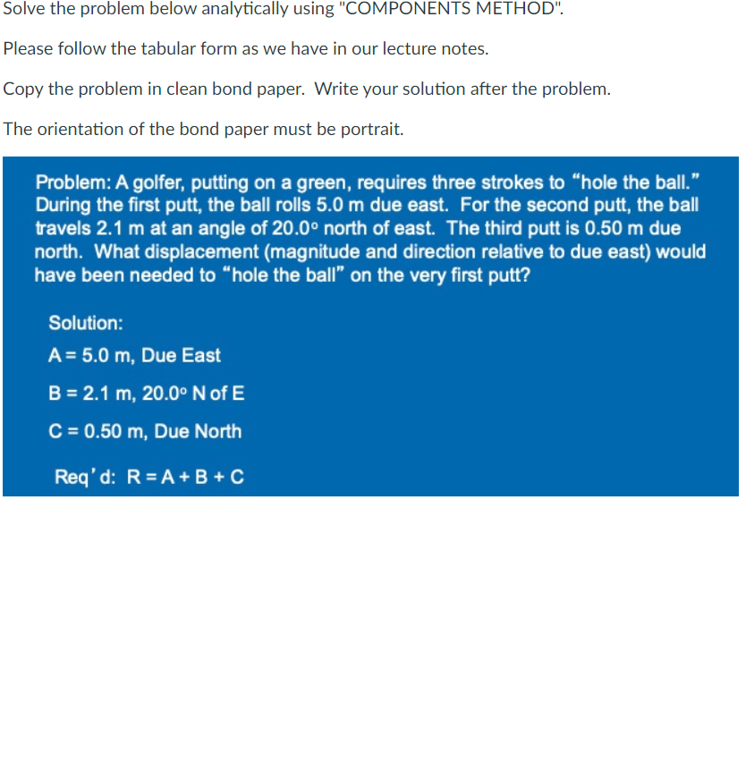 Solved Solve the problem below analytically using | Chegg.com