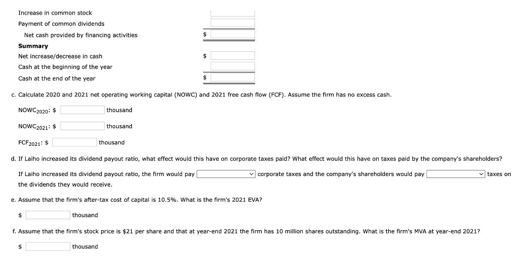 Solved Excel Activity: Financial Statements, Cash Flow, and | Chegg.com