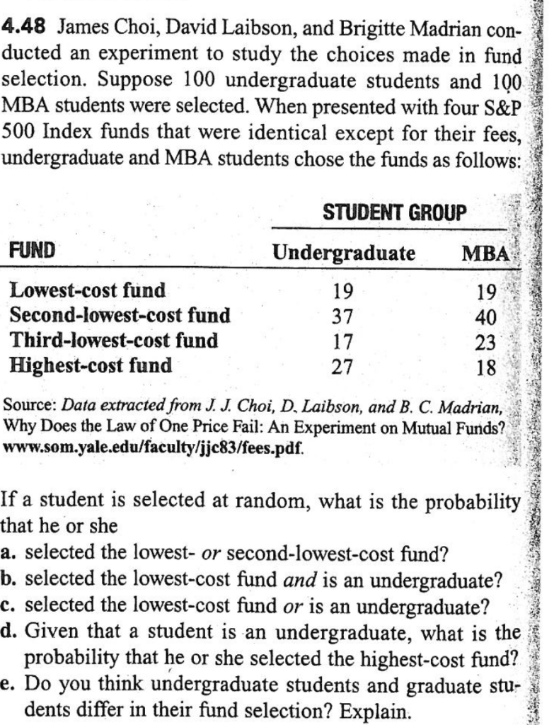 Solved 4.48 James Choi, David Laibson, and Brigitte Madrian | Chegg.com