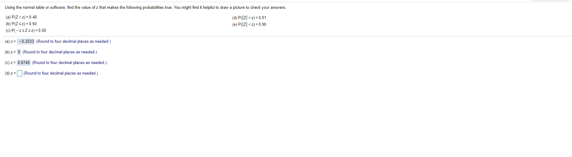 Solved Using the normal table or software, find the value of | Chegg.com