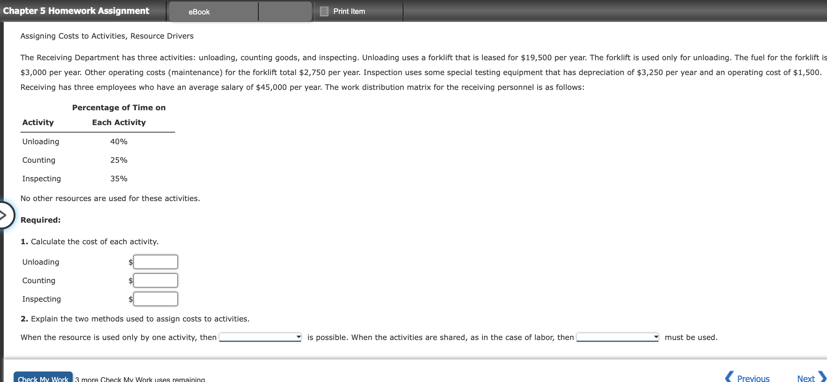 Solved Assigning Costs to Activities, Resource Drivers | Chegg.com