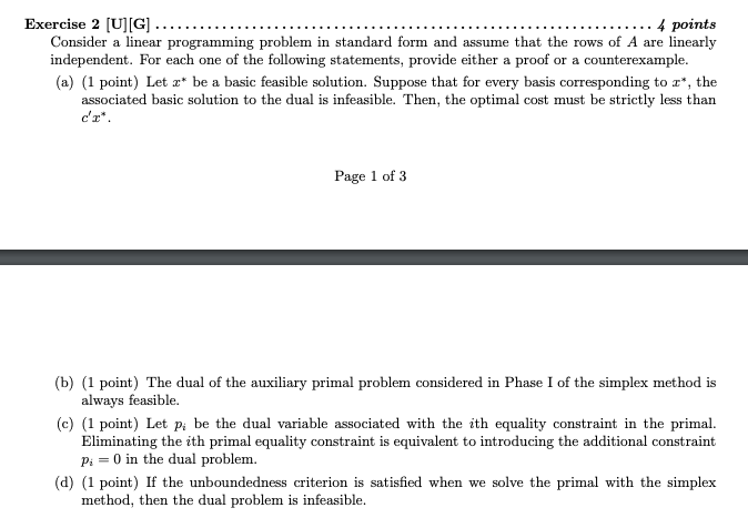 Solved Exercise 2 [U][G] ....... .......... 4 points | Chegg.com