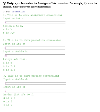 Solved In Java, design a problem to show the three types | Chegg.com