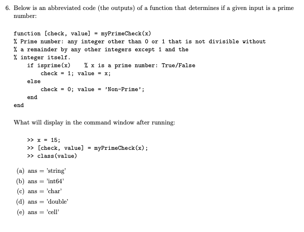 Solved 6. Below is an abbreviated code (the outputs) of a | Chegg.com