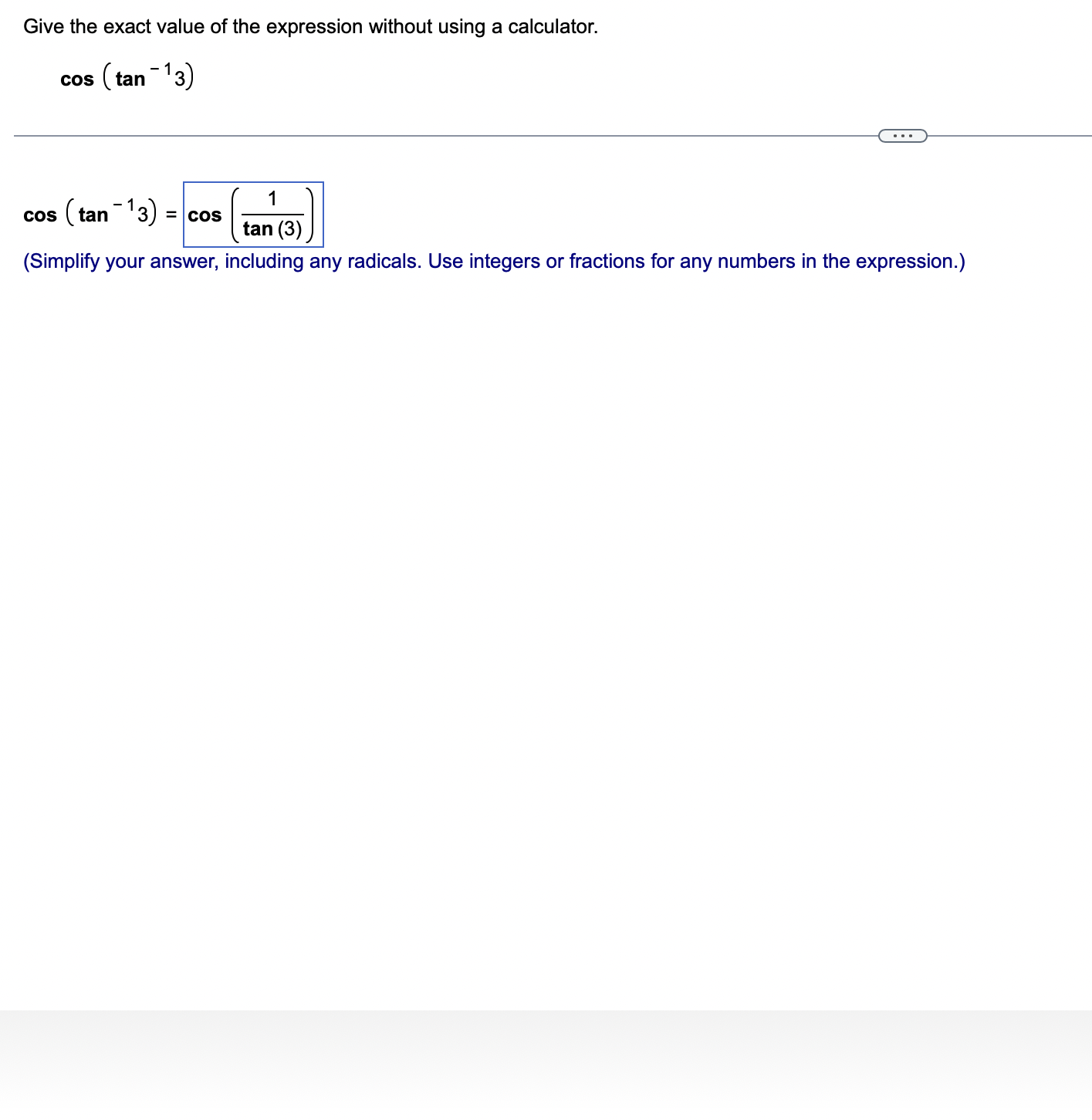 Solved Give the exact value of the expression without using | Chegg.com