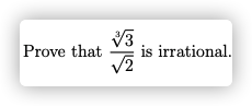 Solved 13 Prove that is irrational. V2 | Chegg.com