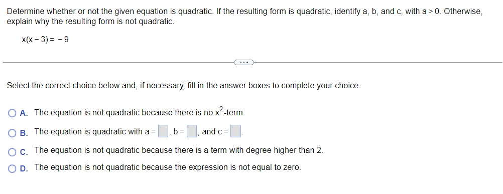 Solved Determine whether or not the given equation is | Chegg.com