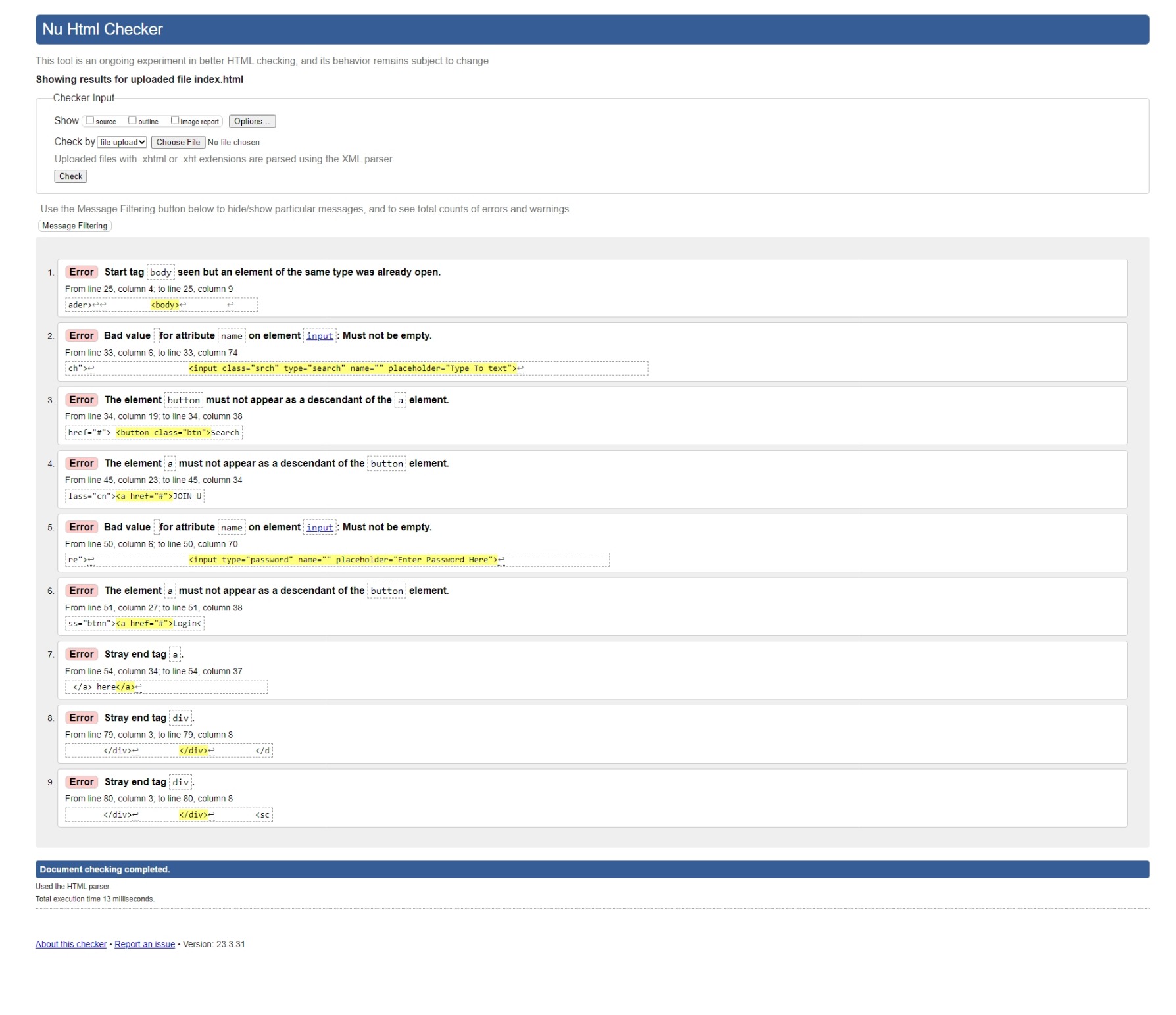 Solved can somebody please fix my html and post the final | Chegg.com