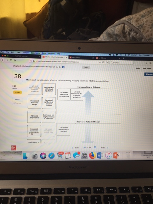 Solved: Match Each Condition To Its Effect On Diffusion Ra... | Chegg.com