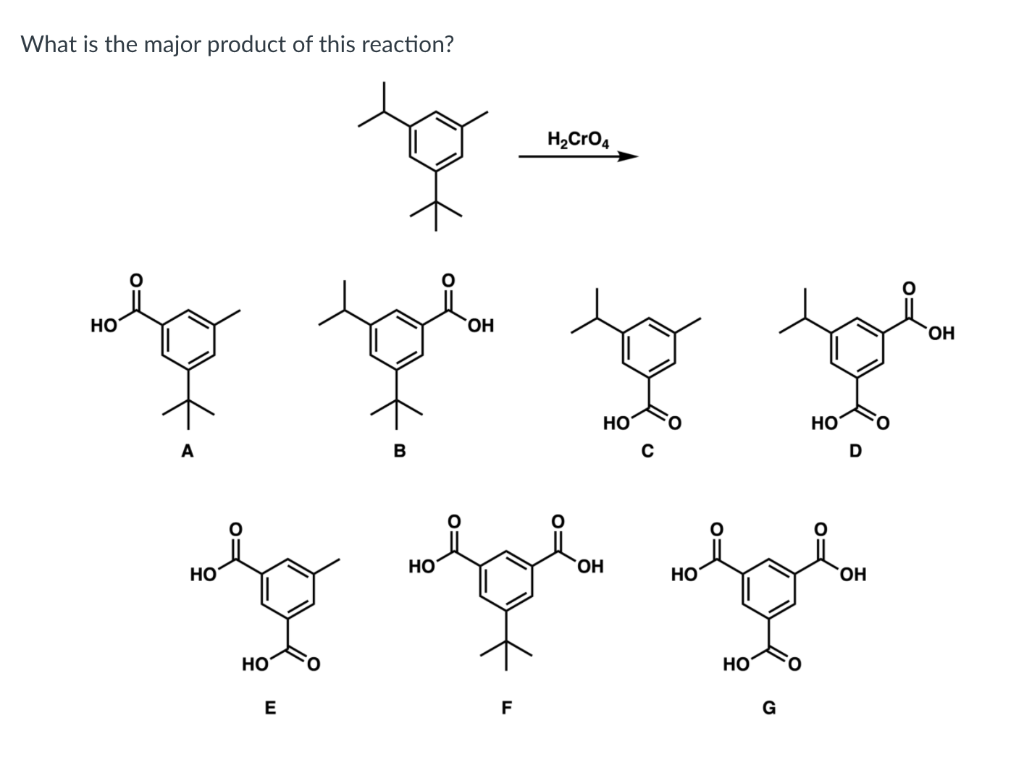 Solved What is the major product of this reaction? у. H2Cr04 | Chegg.com