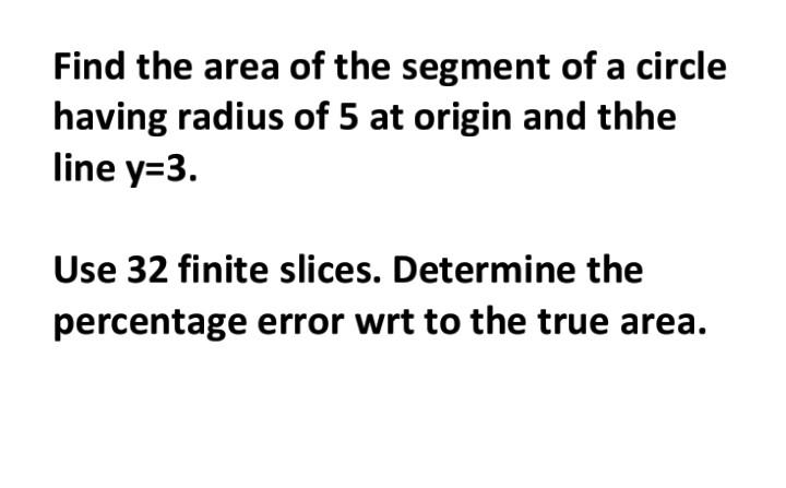 Solved Find the area of the segment of a circle having | Chegg.com