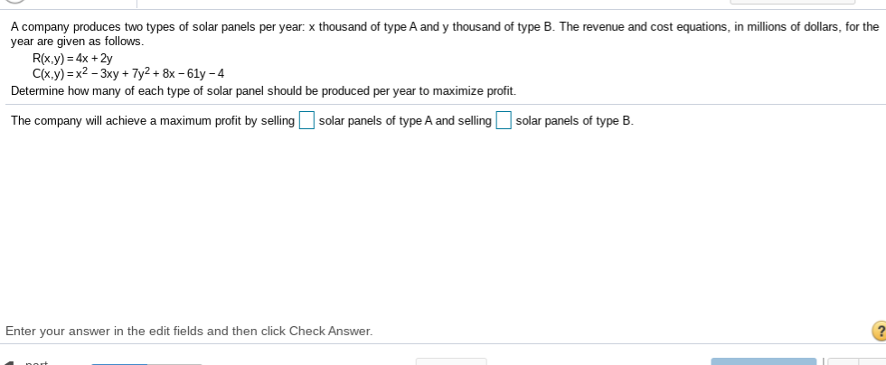 Solved A company produces two types of solar panels per | Chegg.com