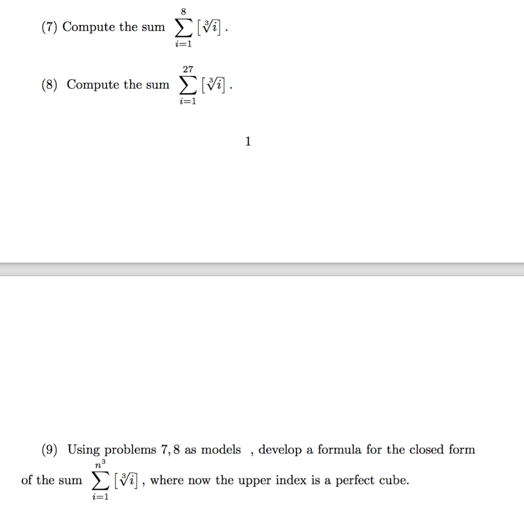 Solved (7) Compute the sum Šta. (8) Compute the sum Ž[va. | Chegg.com