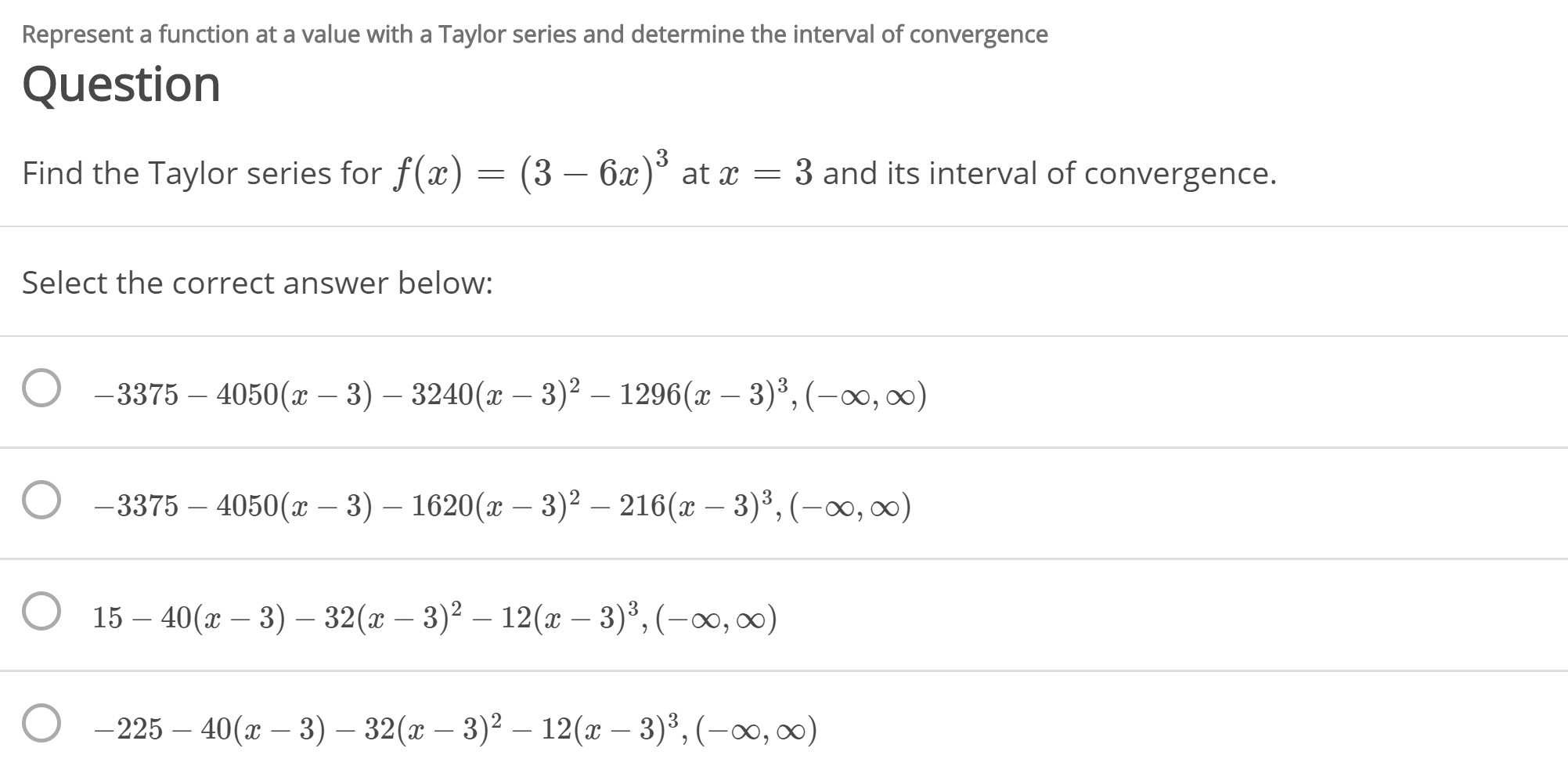 Solved Represent a function at a value with a Taylor series | Chegg.com