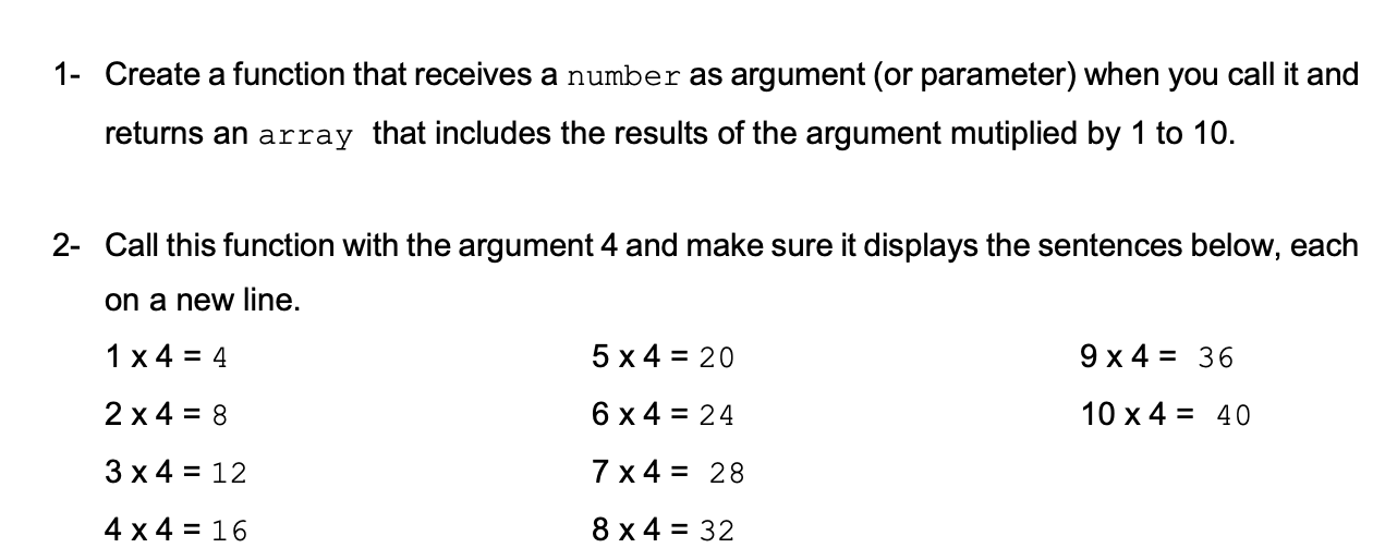 Solved 1 Create A Function That Receives A Number As