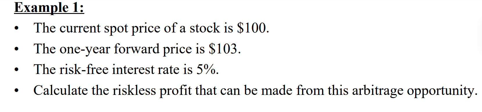 Solved Example 1: - The current spot price of a stock is | Chegg.com
