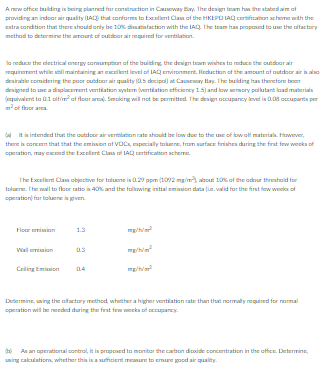 A new office building is being planned for | Chegg.com