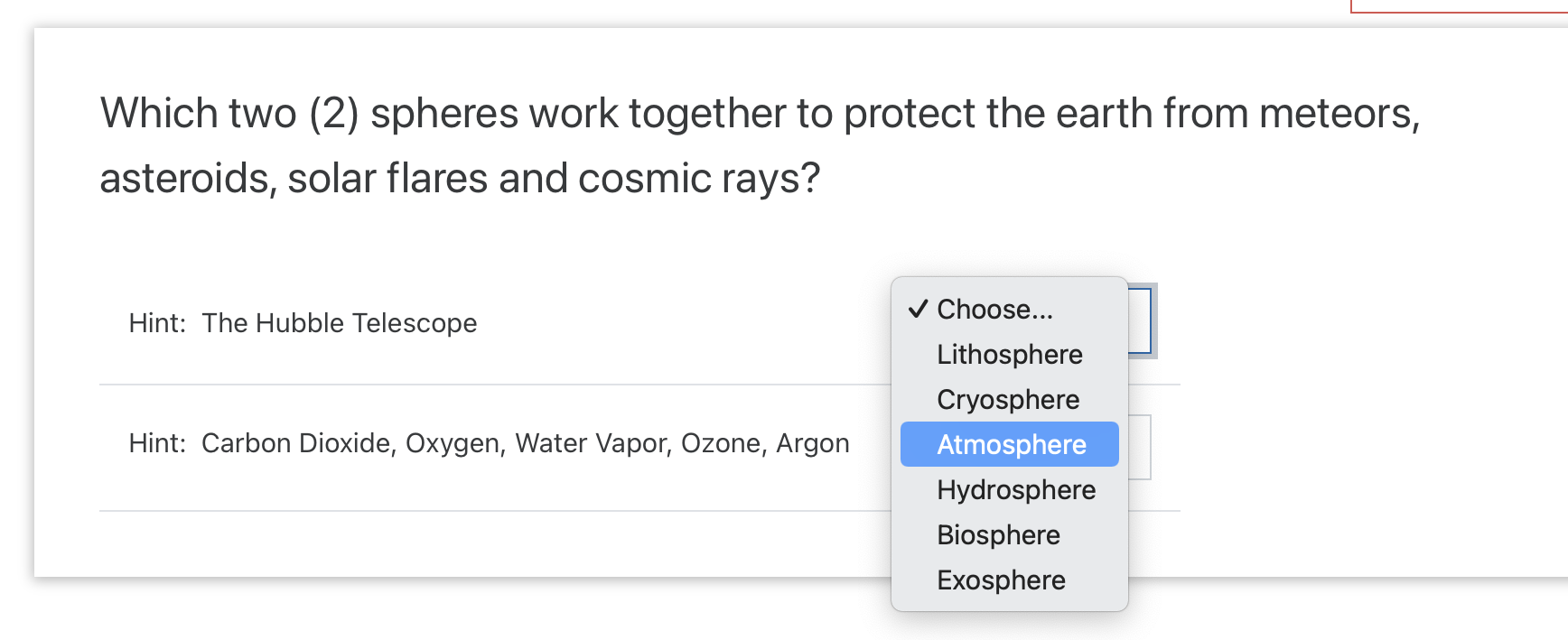 Solved Which two (2) spheres work together to protect the | Chegg.com