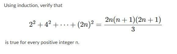 Solved Using induction, verify that | Chegg.com