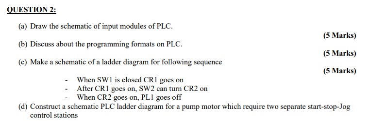Solved QUESTION 2: (a) Draw the schematic of input modules | Chegg.com