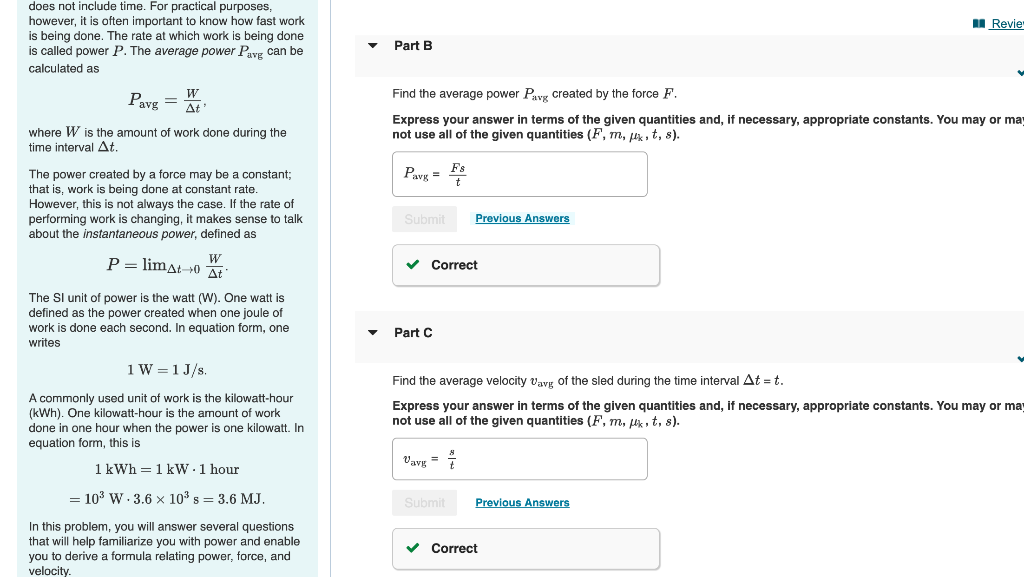 Solved A Review A sled of mass m is being pulled | Chegg.com