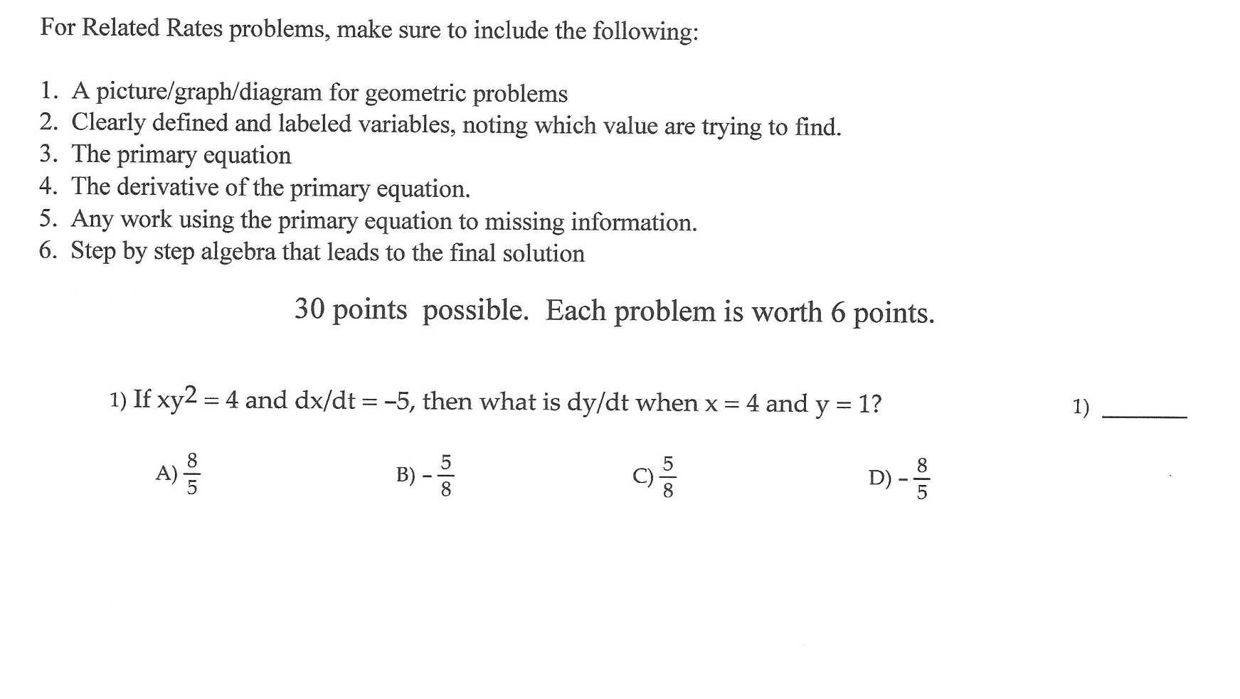 Solved For Related Rates problems, make sure to include the | Chegg.com