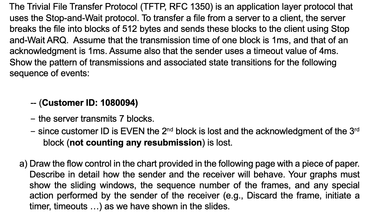 Solved The Trivial File Transfer Protocol (TFTP, RFC 1350) | Chegg.com