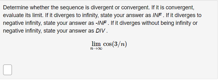 Solved Determine whether the sequence is divergent or | Chegg.com